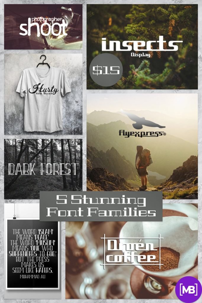 5 Stunning Font Families - MasterBundles