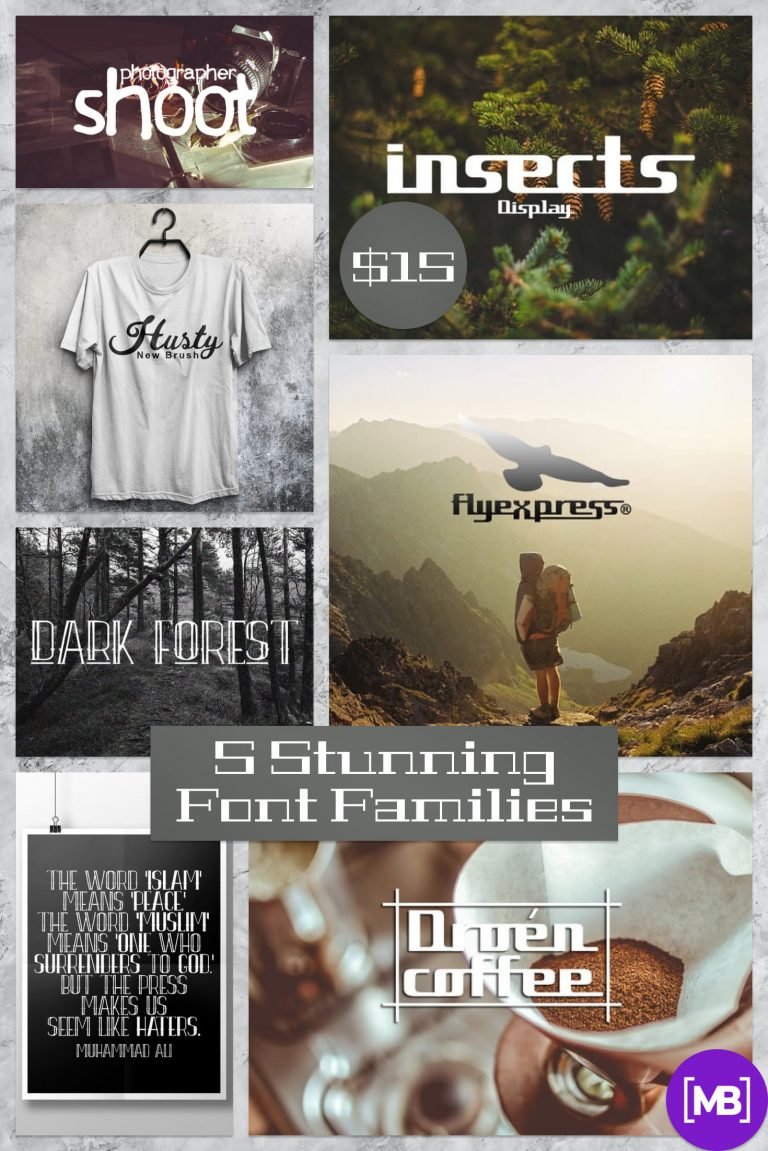 5 Stunning Font Families - MasterBundles