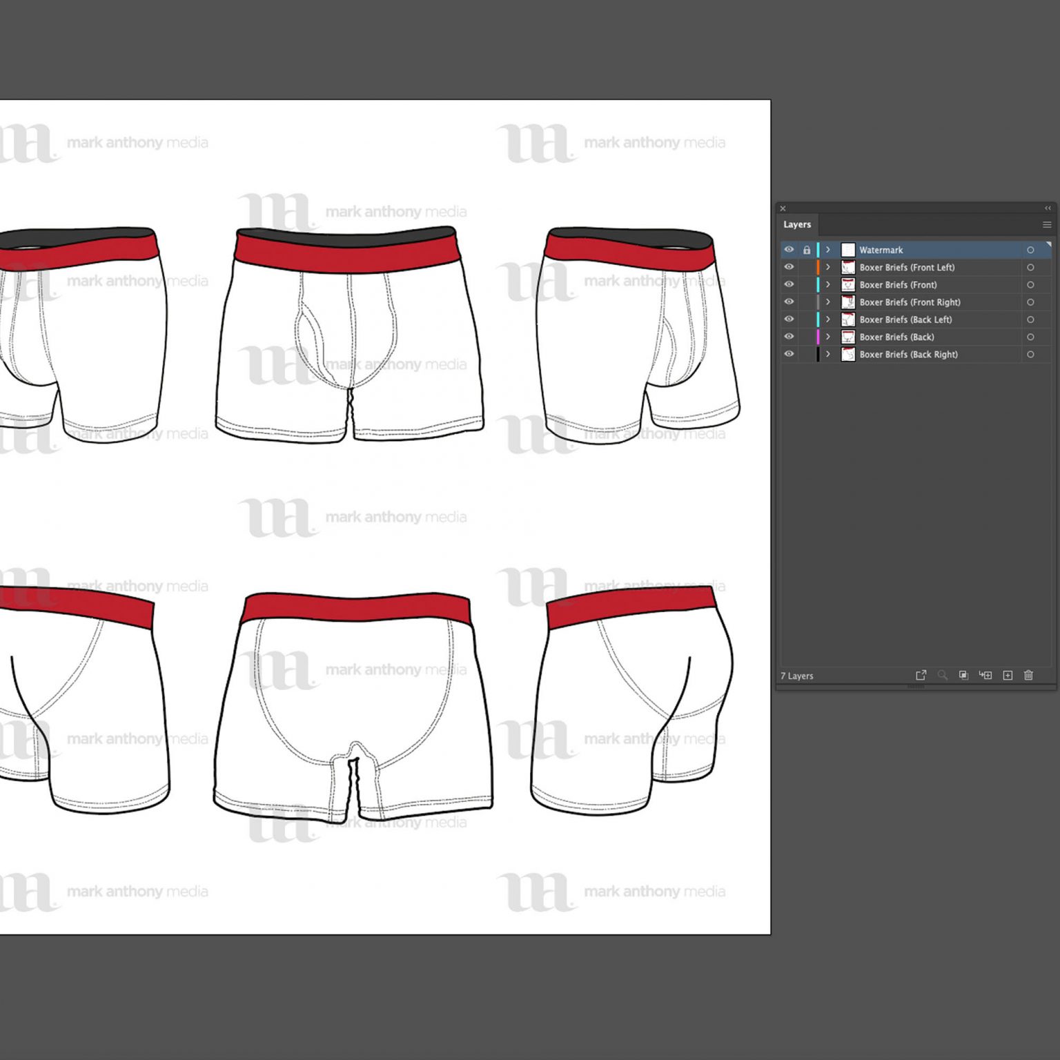 Photoshop Boxer Briefs Mockup: 6 Vector Templates – MasterBundles