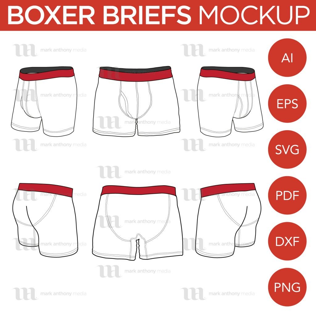 Photoshop Boxer Briefs Mockup: 6 Vector Templates – MasterBundles