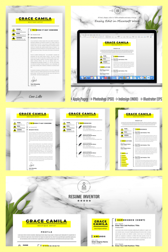 Boutique Artist Resume Templates – MasterBundles