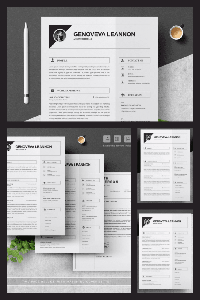 Modern Minimalist Resume Template – MasterBundles