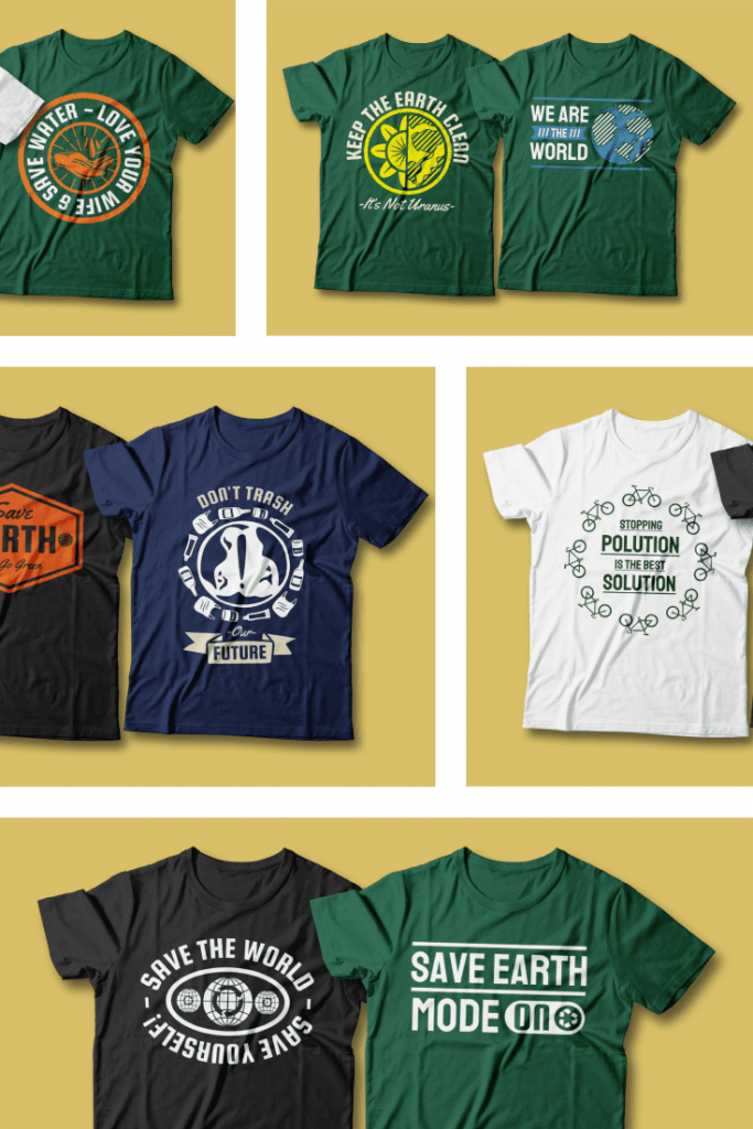 50 Earth Day T-shirt Designs Bundle