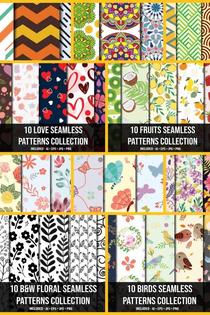 100+ All in One Unique Seamless Patterns Collection