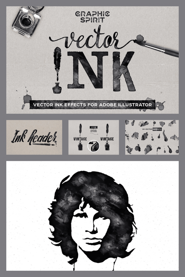 VECTOR Ink Effects For Adobe Illustrator - just $9 – MasterBundles