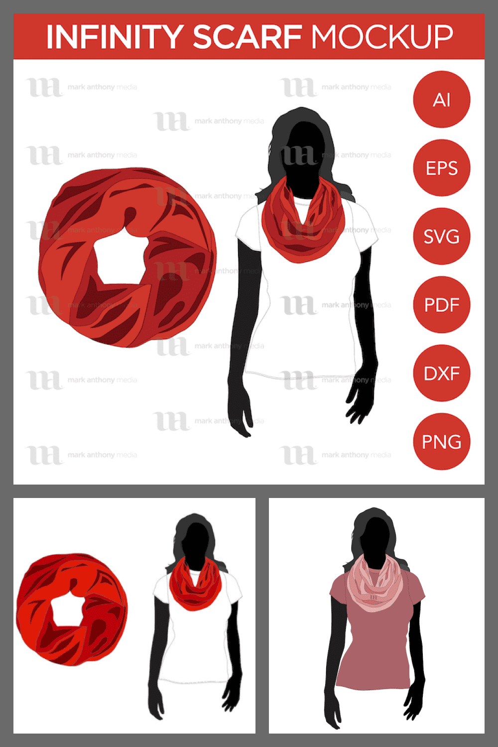 Infinity Scarf - Vector Template Mockup – MasterBundles