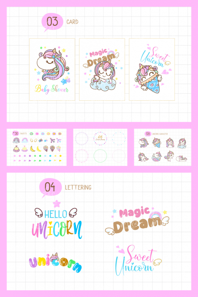 Kawaii Unicorn : Hello Unicorn Collection Cartoon Illustrations ...