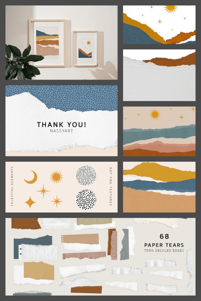 Abstract Torn Deckled Paper Edges