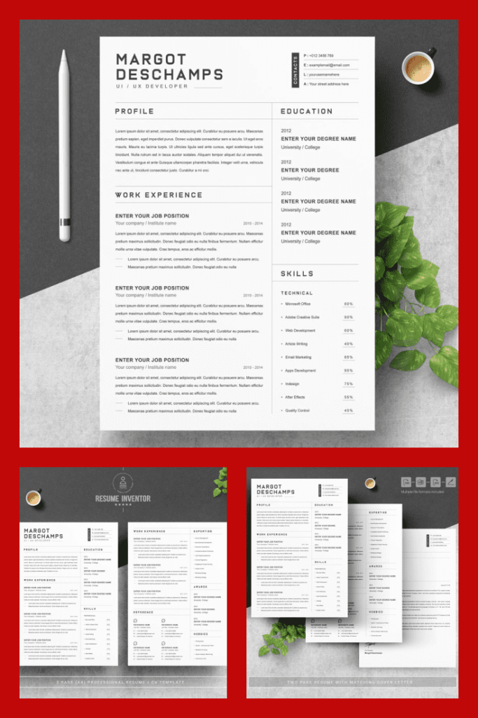 📋 Resume Word/CV Word Design Template