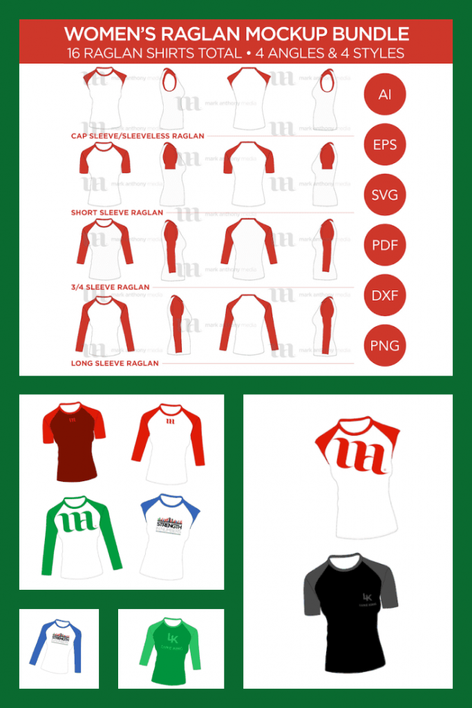 Raglan Women's Shirt Bundle - Vector Mockup Template – MasterBundles