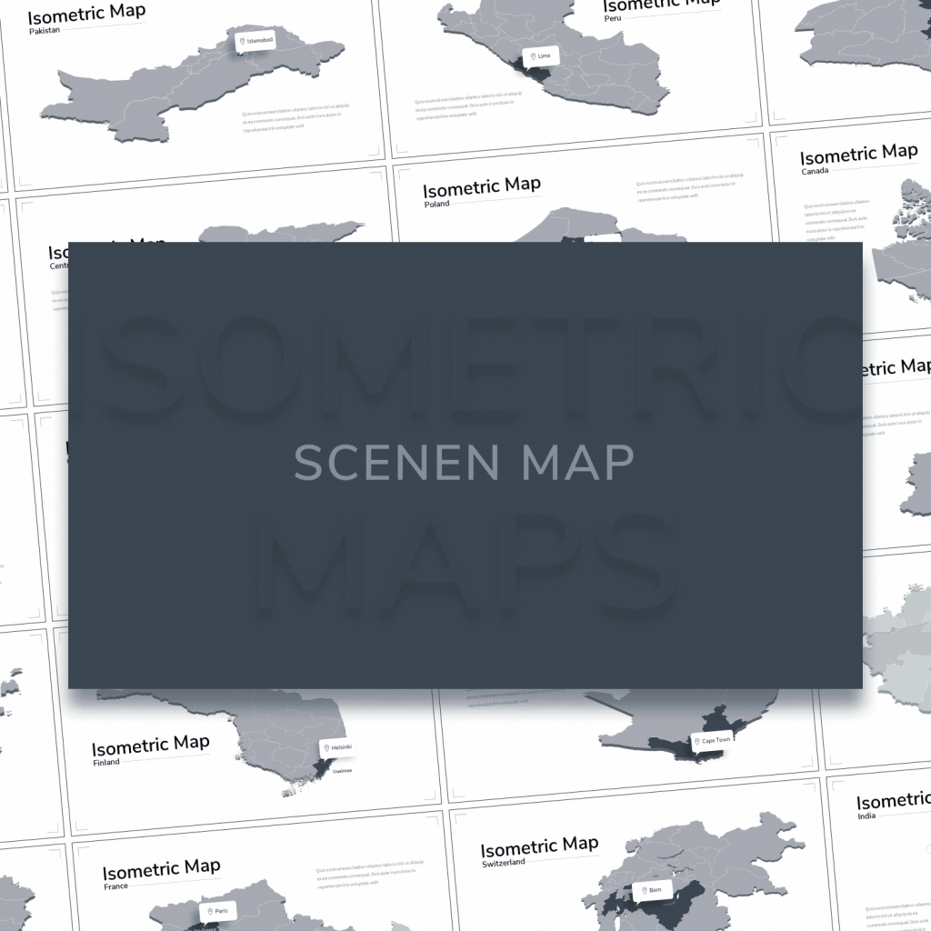 Isometric Map Presentation: Powerpoint, Keynote, Google Slides