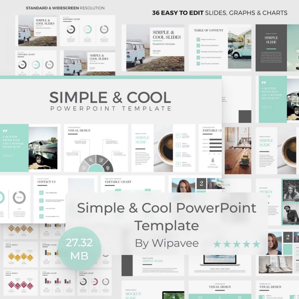 Simple & Cool PowerPoint Template – MasterBundles