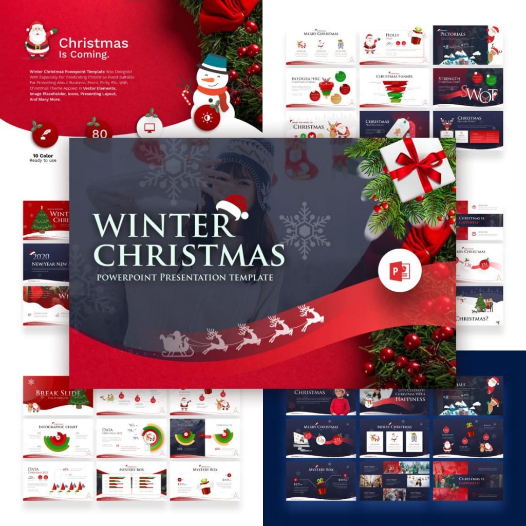 Winter Christmas PowerPoint Template – MasterBundles