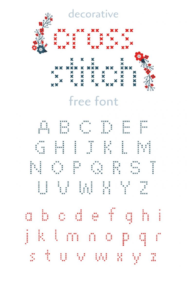 Cross Stitch Font Free | Master Bundles
