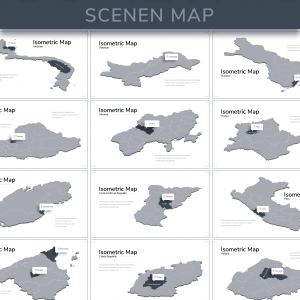 Isometric Map Presentation: Powerpoint, Keynote, Google Slides