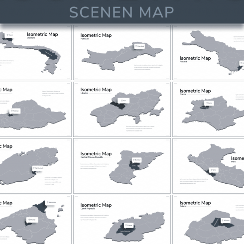 Isometric Map Presentation: Powerpoint, Keynote, Google Slides