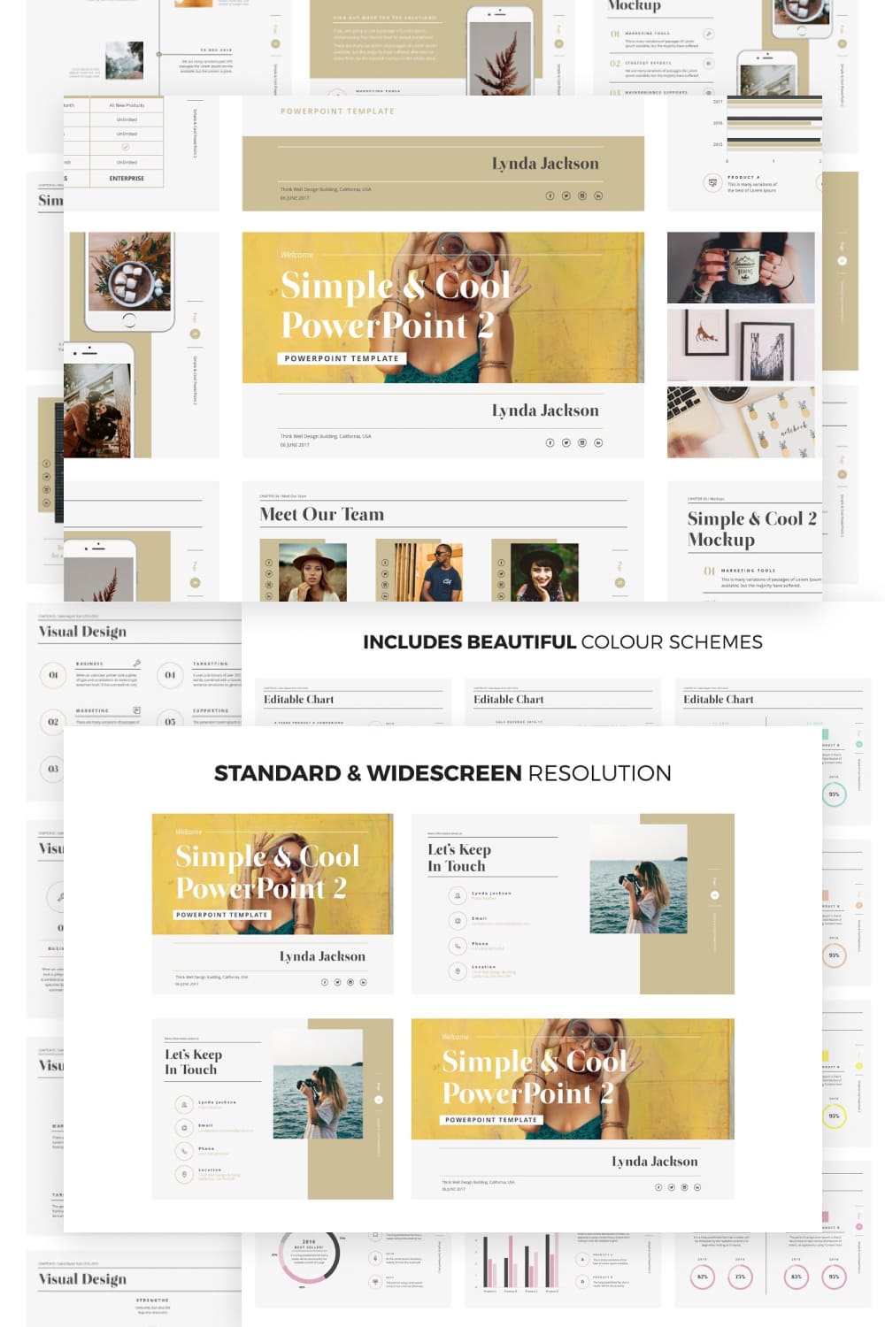 Simple & Cool PowerPoint Template | Master Bundles