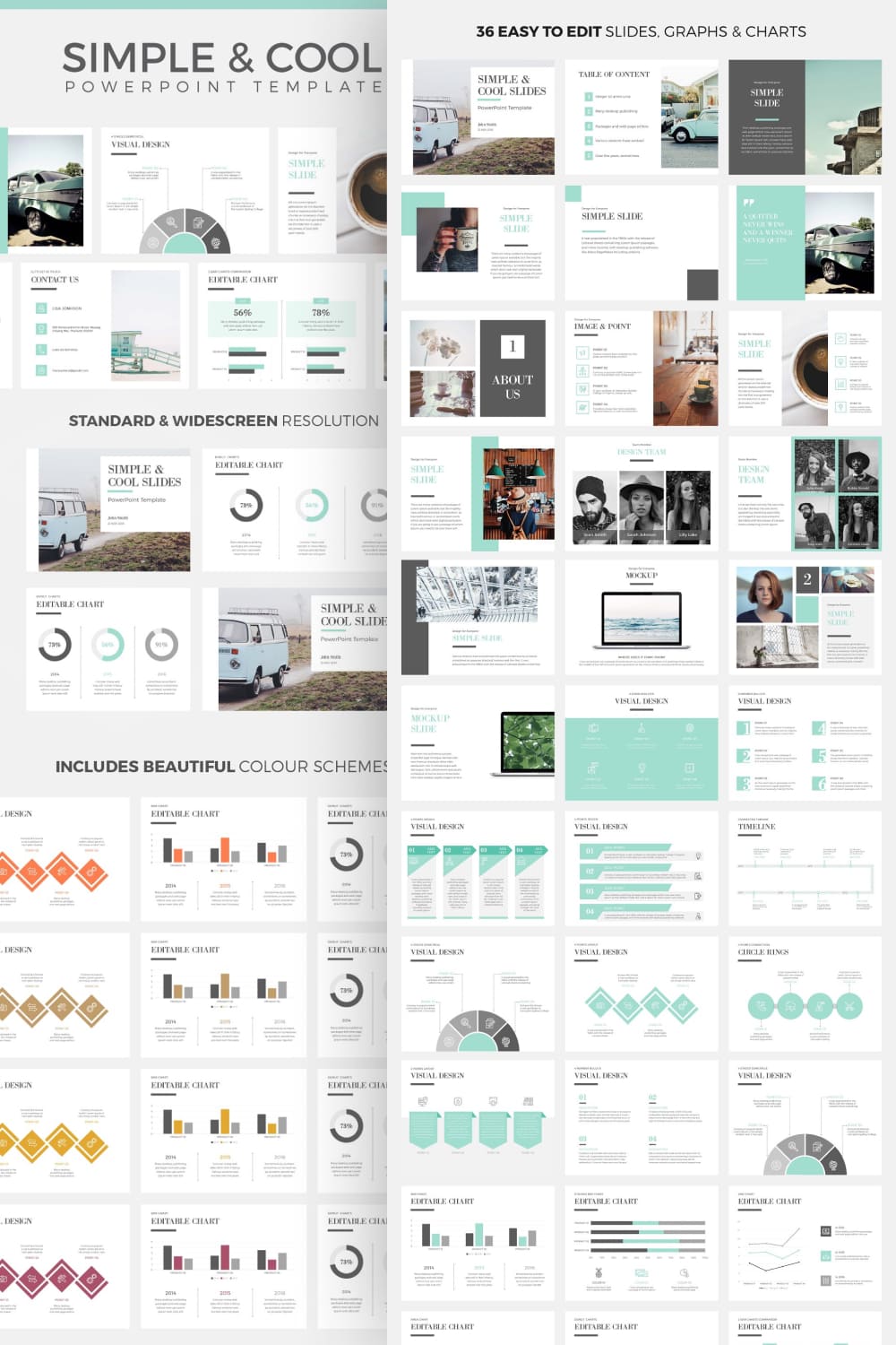 Simple & Cool PowerPoint Template | Master Bundles
