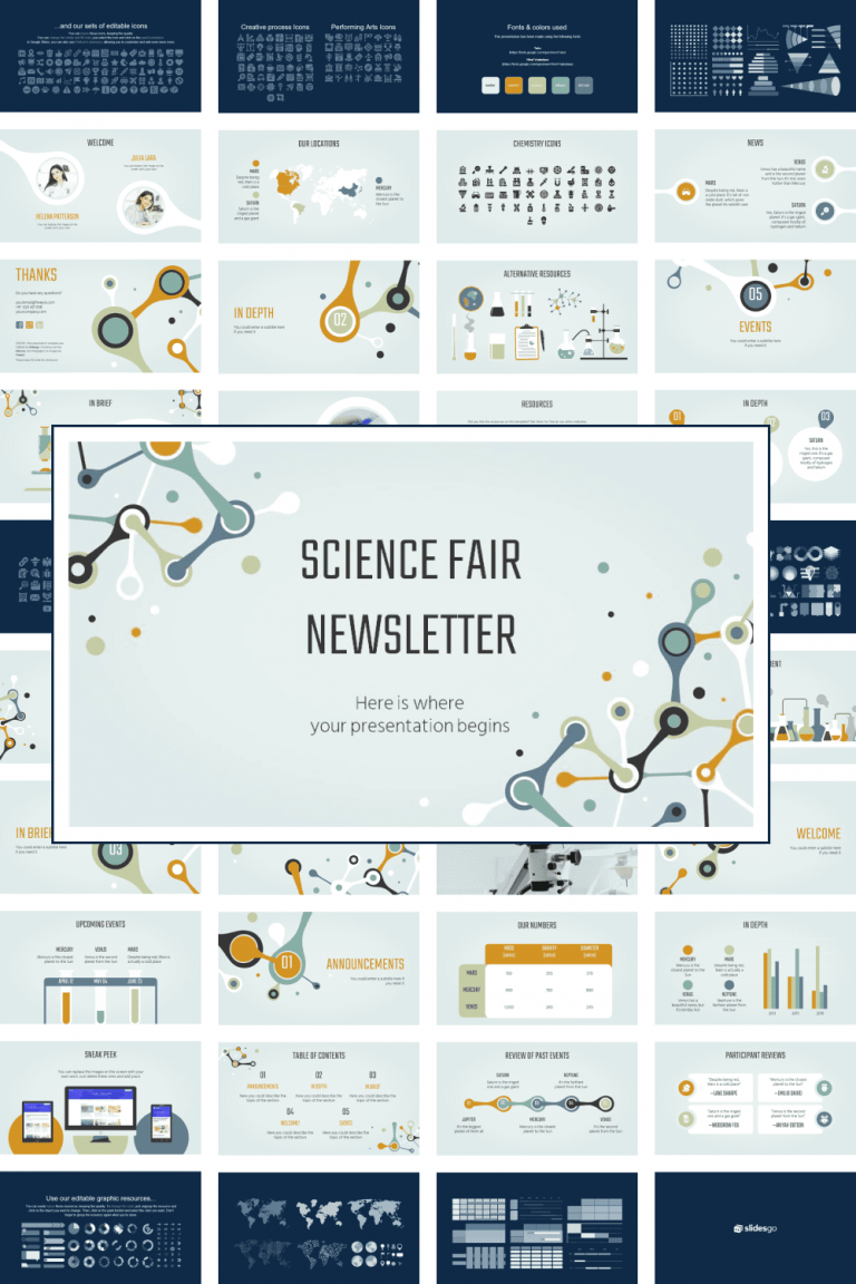 Free Science Fair Newsletter Powerpoint Template – MasterBundles