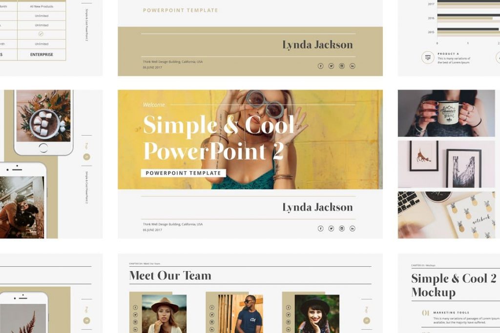 Simple & Cool PowerPoint Template | Master Bundles