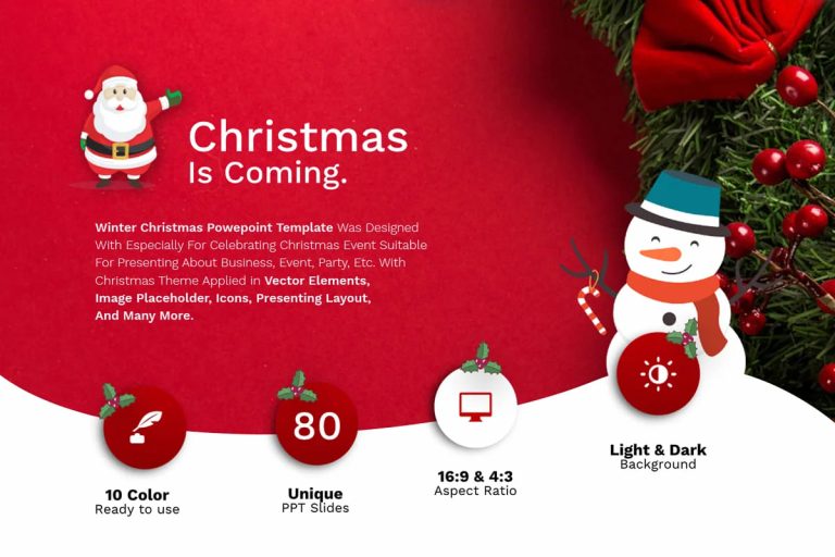 Winter Christmas PowerPoint Template | Master Bundles