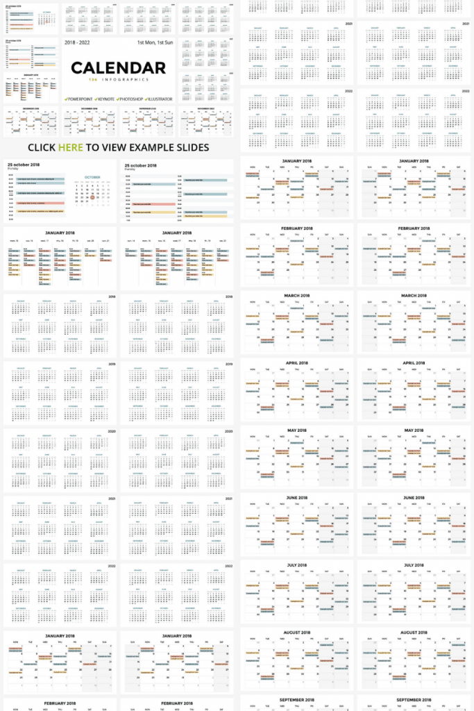 136 Calendar Slides: PPT, PPTX, KEY, PSD, EPS, AI - MasterBundles