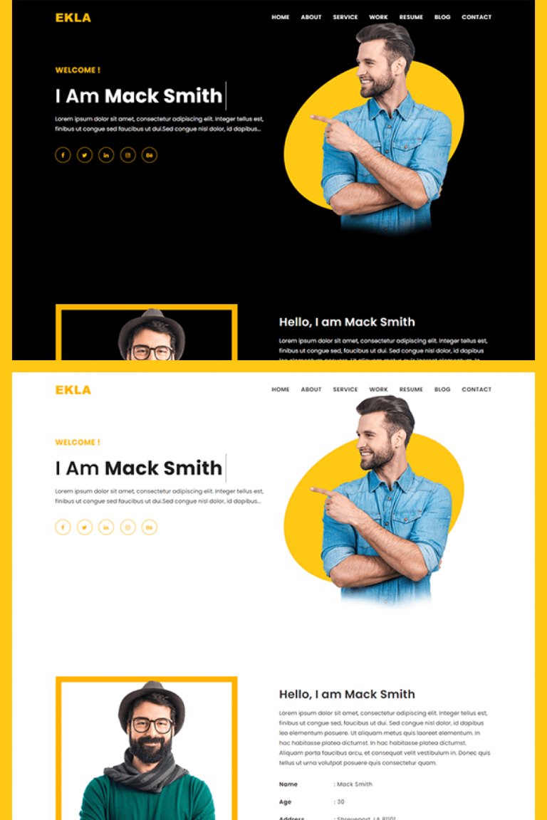 Ekla Personal Portfolio HTML Template – MasterBundles