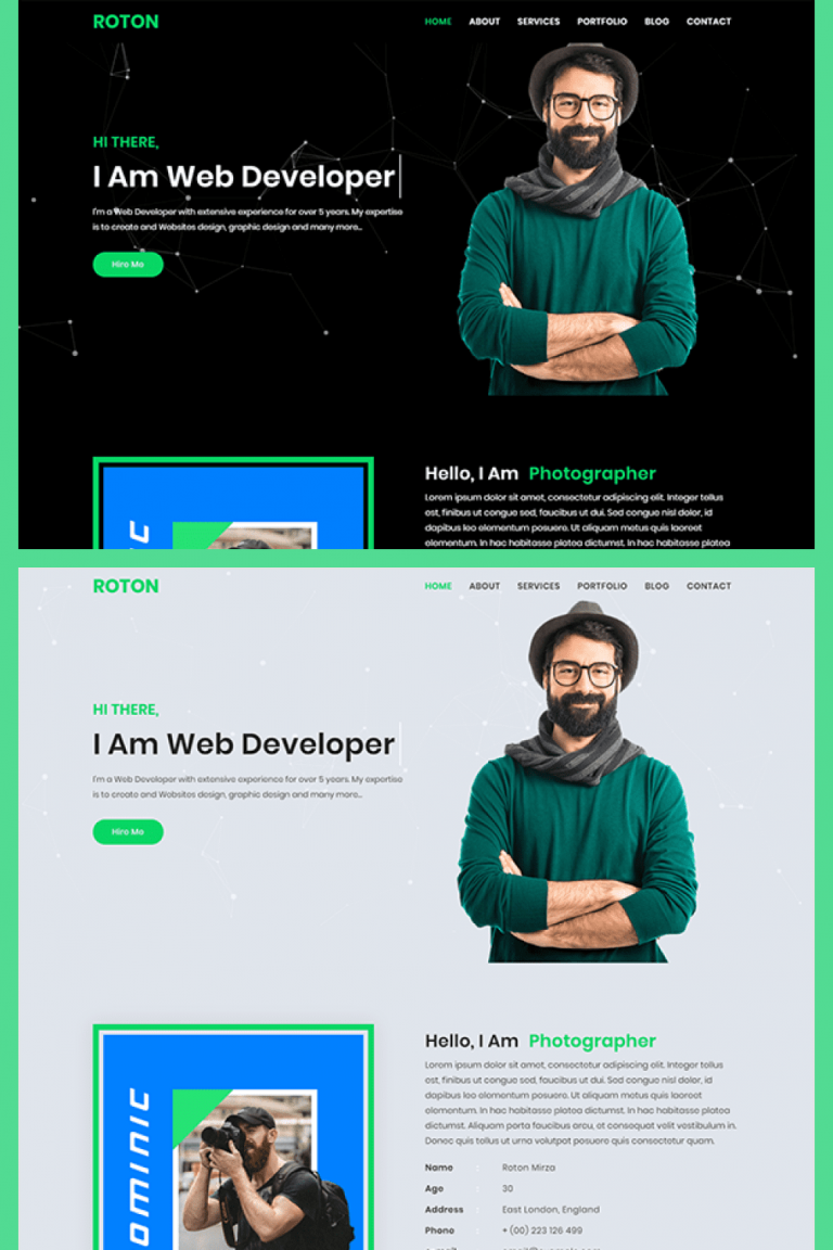Roton Personal Portfolio HTML5 Template – MasterBundles