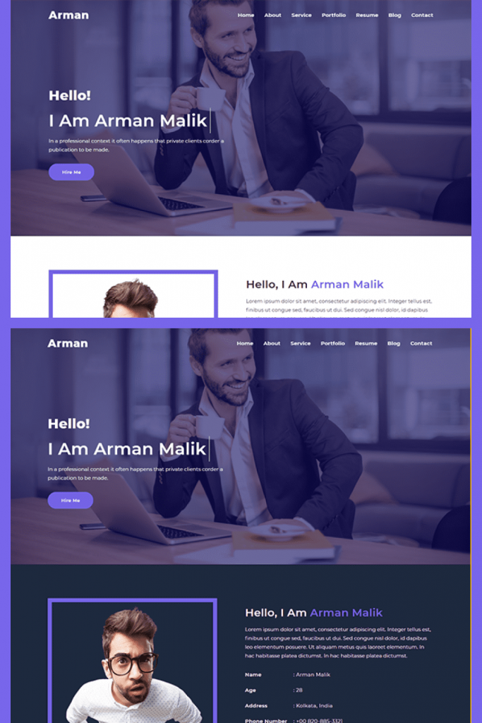 Personal Portfolio Website Template – MasterBundles