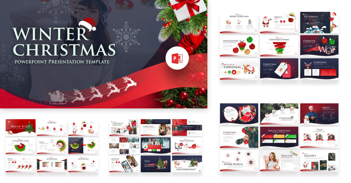 Winter Christmas PowerPoint Template – MasterBundles