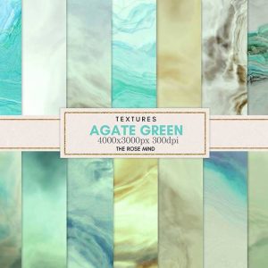 Agate Green: Collection of 18 Green Digital Papers – MasterBundles
