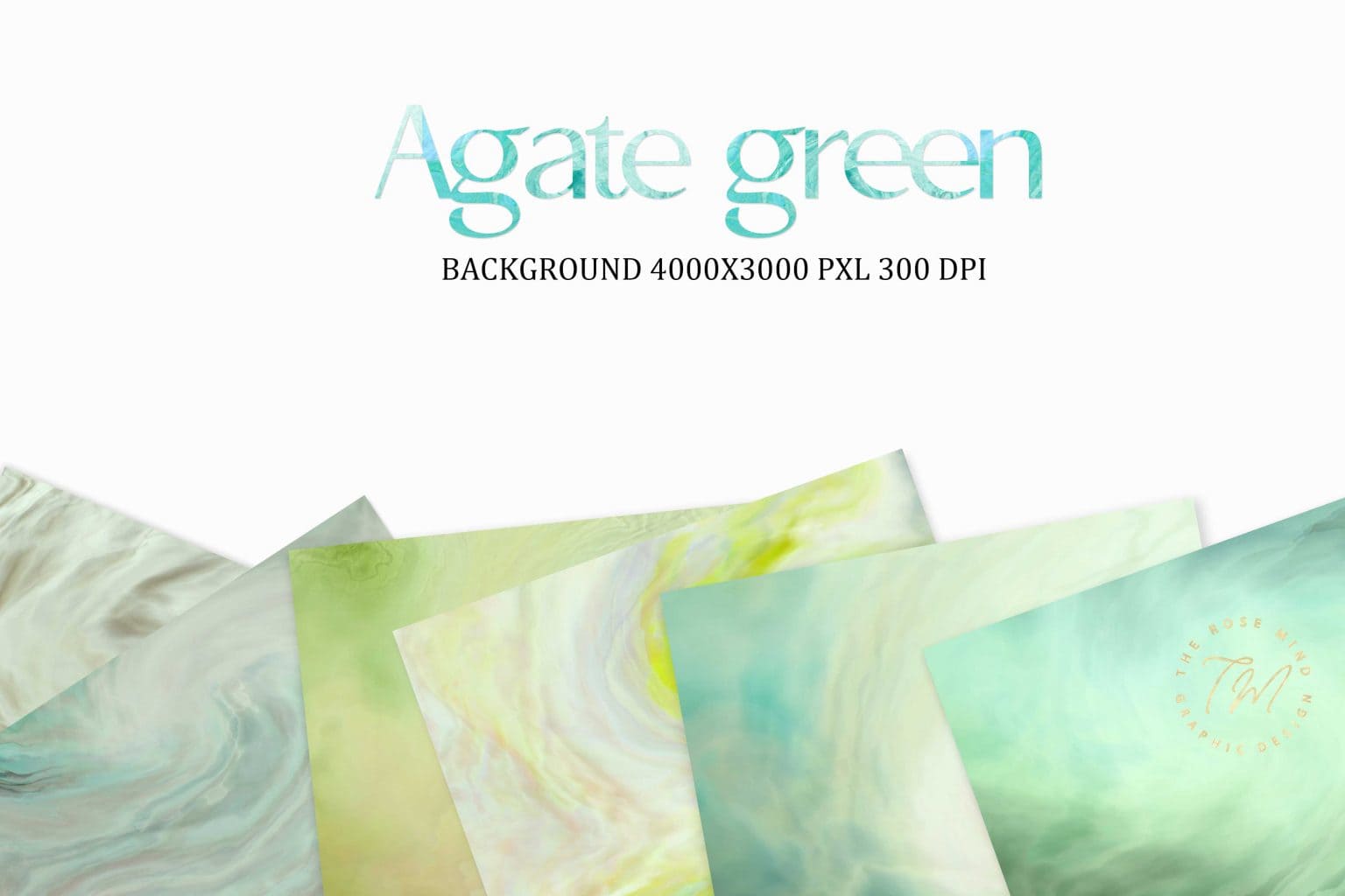 Agate Green: Collection of 18 Green Digital Papers – MasterBundles