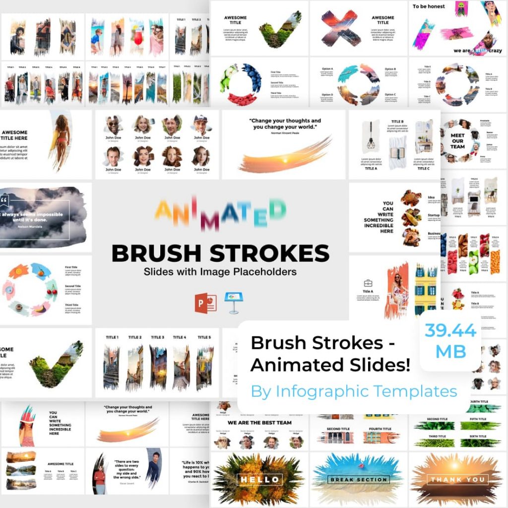 Brush Strokes Animated Slides: Custom Powerpoint Templates – MasterBundles