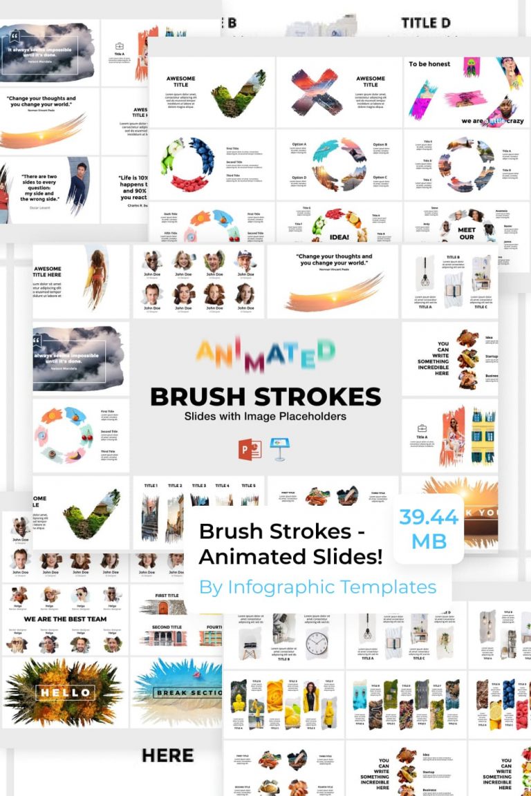 Brush Strokes Animated Slides: Custom Powerpoint Templates – MasterBundles