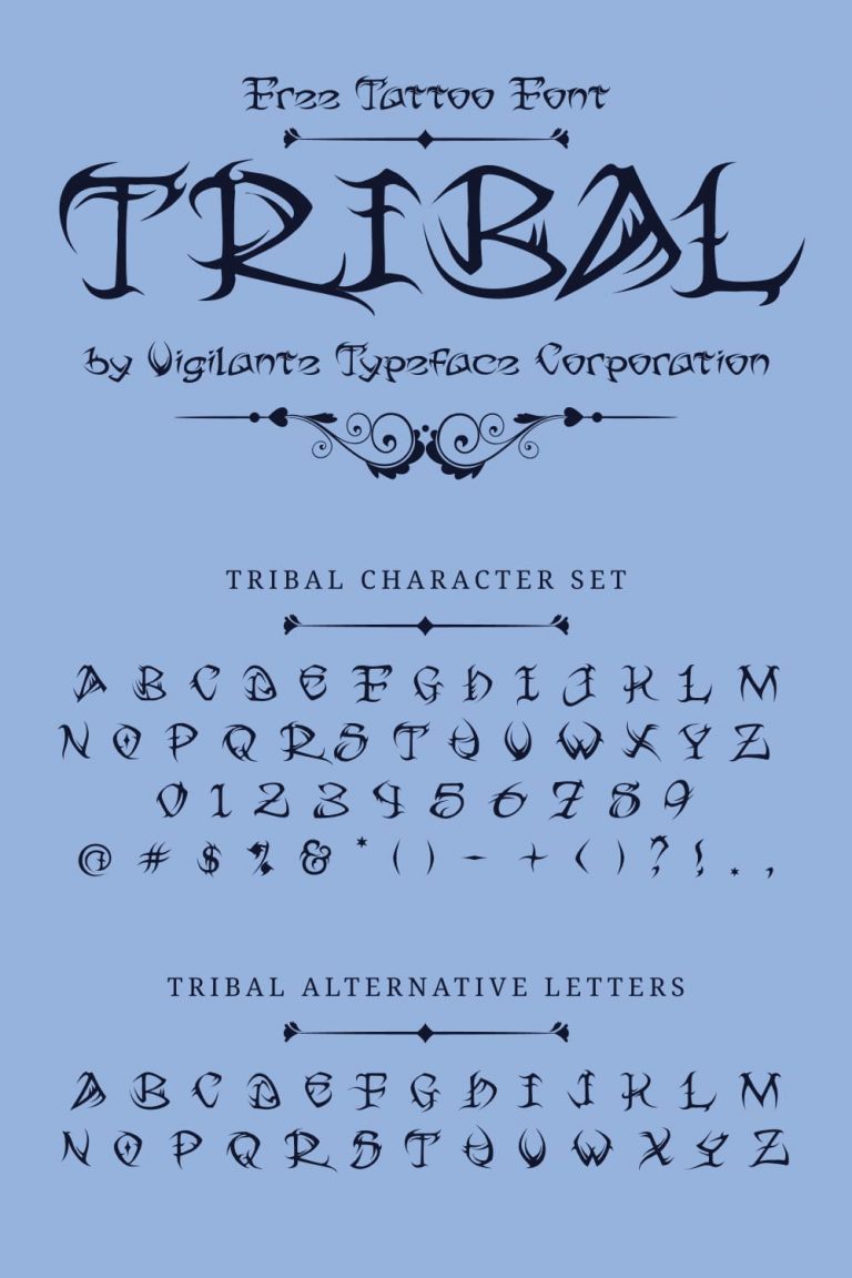 Free Tribal Tattoo Font | MasterBundles
