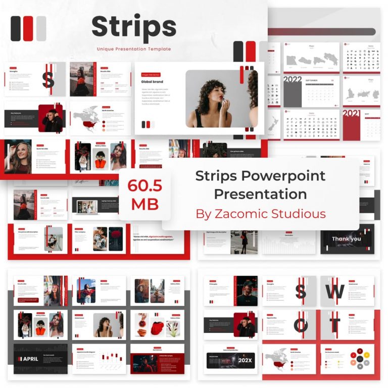Strips SWOT Powerpoint Template – MasterBundles