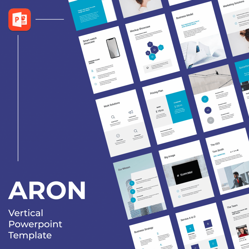 Road PowerPoint Template Vertical – MasterBundles