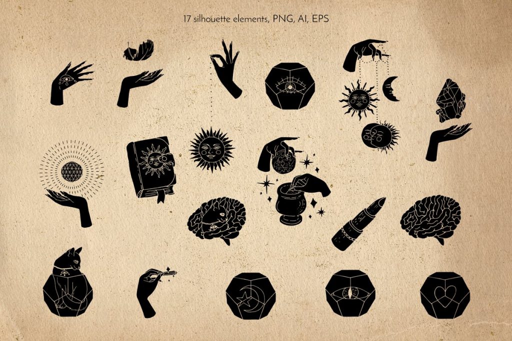 Witchy Magical Mystic Line Art