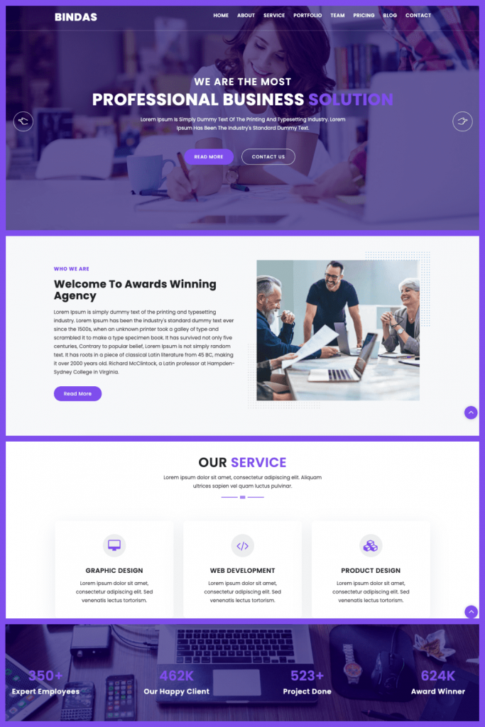 Bindas Consulting Business Website Template – MasterBundles
