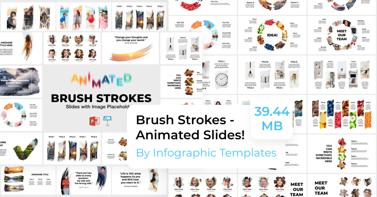 Brush Strokes Animated Slides: Custom Powerpoint Templates – MasterBundles