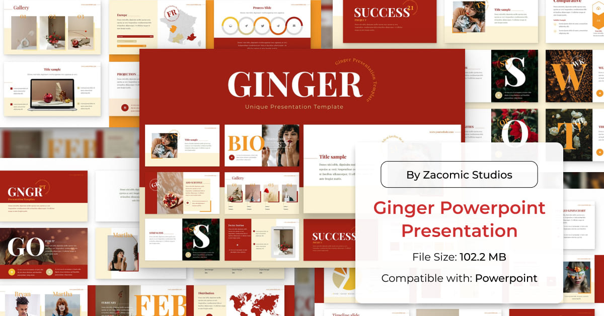 Ginger January Powerpoint Templates – MasterBundles