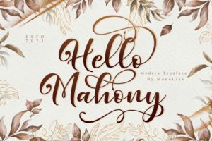 Hello Mahoni Script Font – MasterBundles