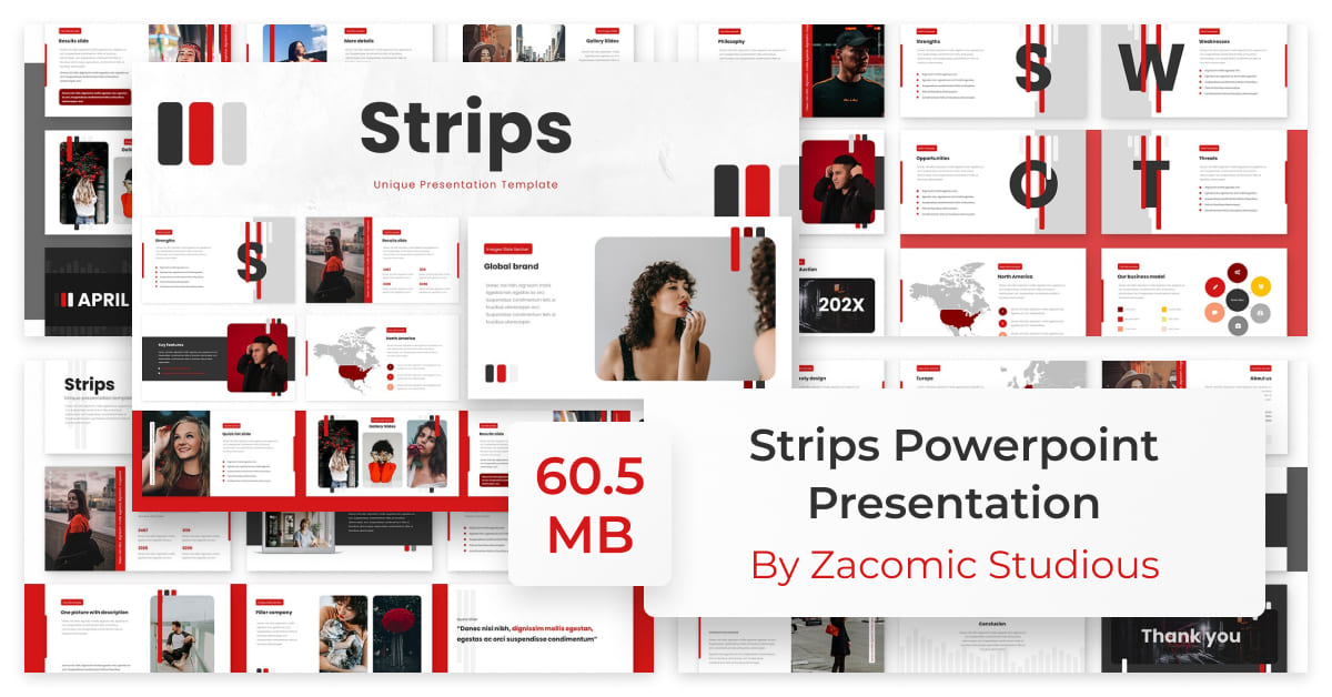 Strips SWOT Powerpoint Template – MasterBundles