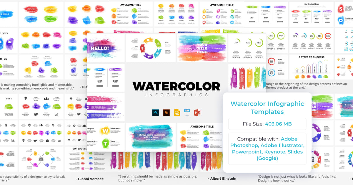 Watercolor Infographic Templates – MasterBundles