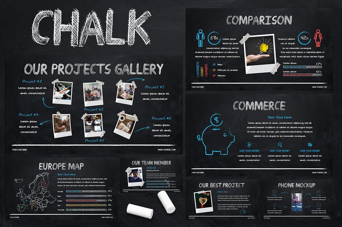 Chalk - Chalkboard Powerpoint Templates – MasterBundles