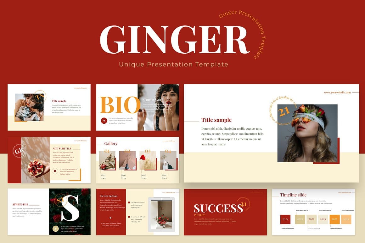 Ginger January Powerpoint Templates | Master Bundles