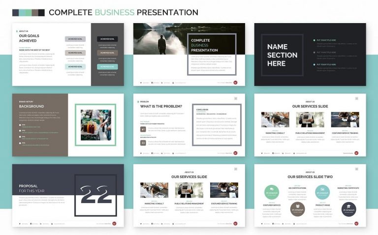 Complete Business Powerpoint Presentation Templates | Master Bundles