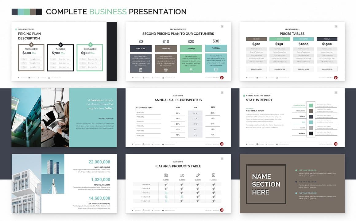 Complete Business Powerpoint Presentation Templates | Master Bundles