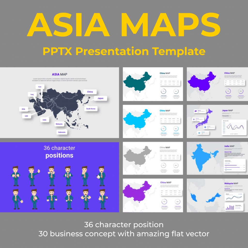 Asia Maps PPTX Presentation Template – MasterBundles