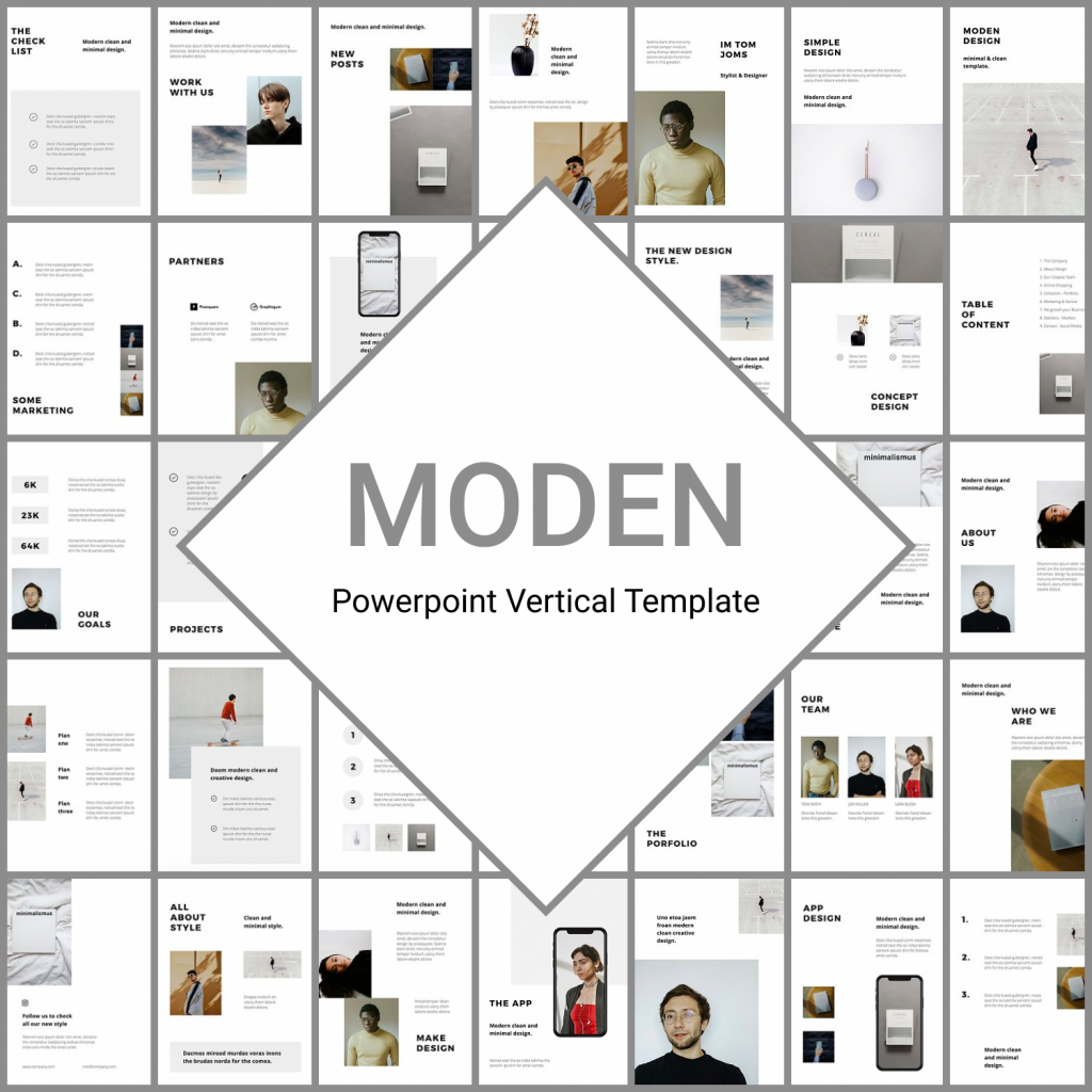 MODEN - Powerpoint Vertical Template – MasterBundles